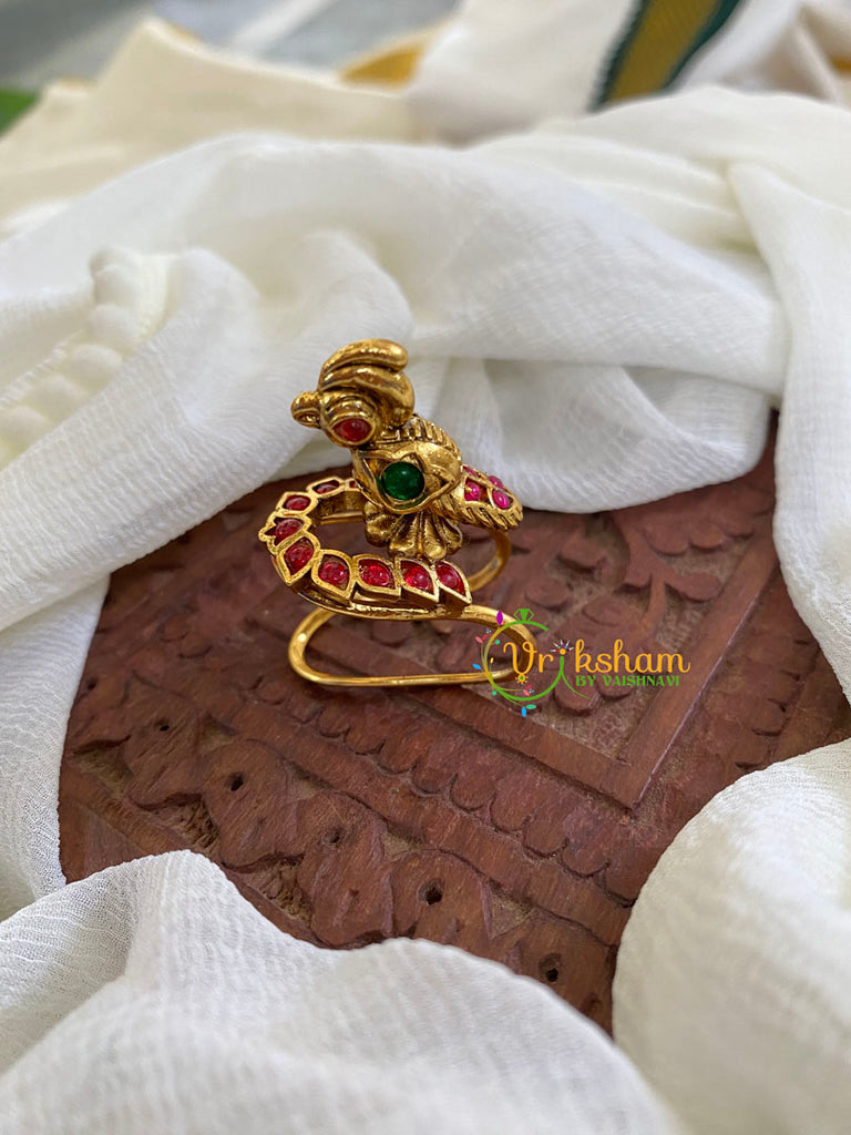 Antique Gold Look Alike Vangi Ring -G203 – vrikshamindia